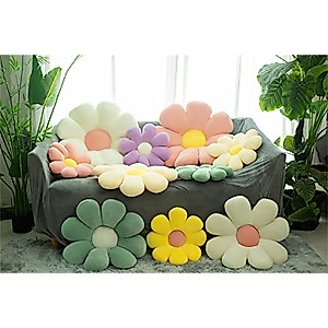 Cekilovs Flower Pillow,Flower Floor Pillow Flower Shaped Pillow Flower Cushion Flower Throw Pillow,Luxurious Bedroom Sofa Seating Cushion Plush Pillow(Green,15.7'')