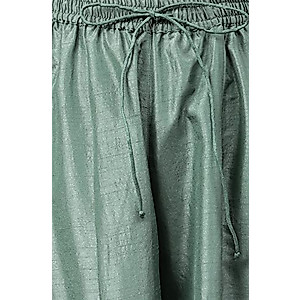 Janasya Indian Women's Mint Green Chinon Foil Print Kurta with Flared Palazzo and Dupatta(SET530-KR-PP-A-XXL)