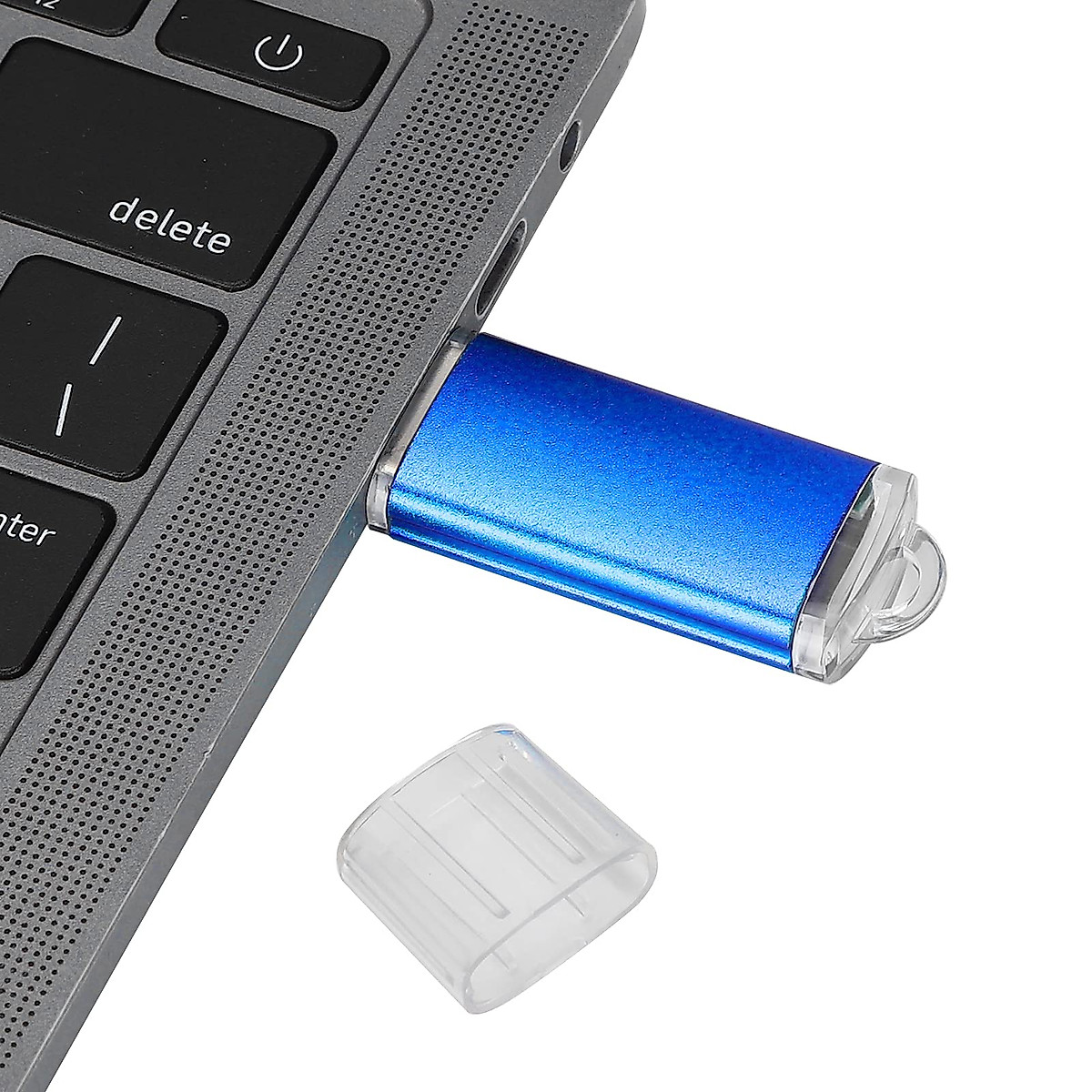 Kafuty-1 USB 2.0 Flash Drive,Storage Memory Stick Pen Drives with Transparent Cover,Portable Thumb Drives Flash Drive for Window2003/XP/Vista/7/8/10/ OS X/Linux,Blue(2GB)