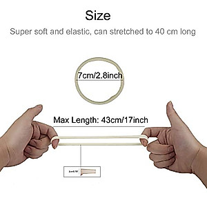 Angla 100 Pack Bulk Super Soft Stretchy Elastic Nylon Headbands Bow Ivory White Nude Skinny Hairband Slim Turban Headwrap Hair Ties Ponytail Holder for Newborn Infant Toddler Baby Girls, Medium