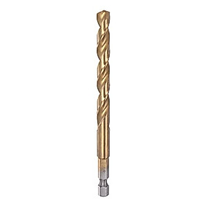 HARFINGTON 1/4" Hex Shank Drill Bit 8mm Titanium Drill Bits Set M35 High Speed Steel Twist Drill Bit 105mm Long Fully Ground for Wood, Stainless Steel, Metal, Plastic Plastic