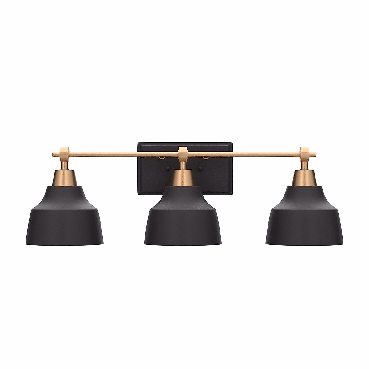 classy leaves Bathroom Light Fixtures, Farmhouse Bathroom Light Fixtures, 3-Light Bathroom Vanity Light with Black Metal Shade and Gold Socket for Bathroom, Hallway, 24.5’’ L x 7’’ W x 8’’ H