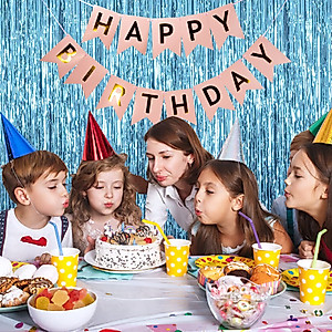 2 Pack Blue Streamers Party Decorations Blue Fringe Backdrop Ocean Themed Party Decorations Foil Curtain Backdrop Blue Birthday Decorations Ocean Party Decor Supplies