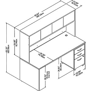 Bush Business Furniture Studio C Desk, 72W x 30D, Storm Gray