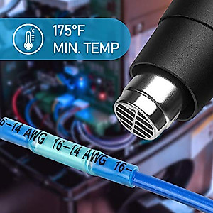 TICONN 100PCS Heat Shrink Butt Wire Connector Kit, Insulated Waterproof Electrical Wire Crimp Terminals Butt Splice for Marine Automotive (100PCS)