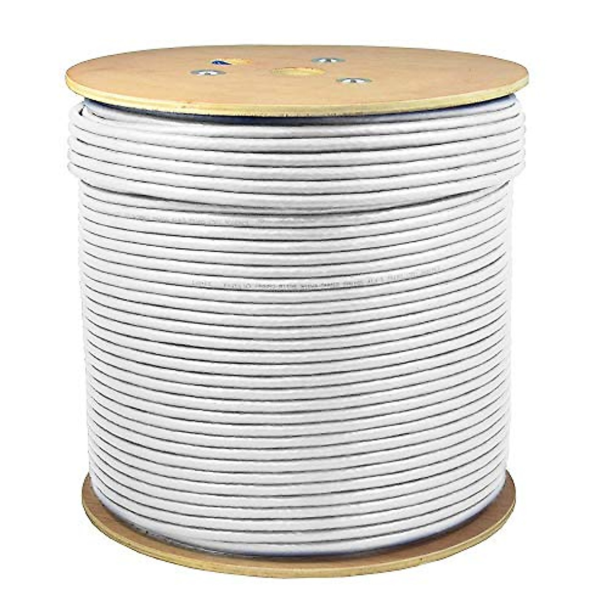 SolidLink - SL611A 1000ft CAT6A S/FTP in-Wall (CMR Rated) ETL Listed Bare Copper Solid 23AWG Conductor 550Mhz Fluke Tested Ethernet Wire (White)