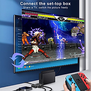 New 8K Switcher HEZOOMS HDMI 2.1 Switch Splitter 2 in1 Out Ultra HD 8K@60Hz 4K@120Hz High Speed 48Gbps Switch Adapter with Switch Button for Computer Laptop 2 Sources to 1 Display