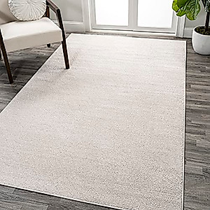 JONATHAN Y SEU100D-4 Haze Solid Low-Pile Indoor Area-Rug Casual Contemporary Solid Traditional Easy -Cleaning Bedroom Kitchen Living Room Non Shedding, 4 ft x 6 ft, Ivory