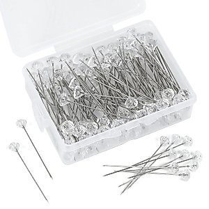 100 Pcs Corsage Bouquet Pins for Flowers, 2 Inch Floral Pins Diamond Pins for Bouquets Rhinestone Bouquet Pins Crystal Pins for Wedding Bridal Hair Accessories Jewelry Decoration DIY Craft Sewing