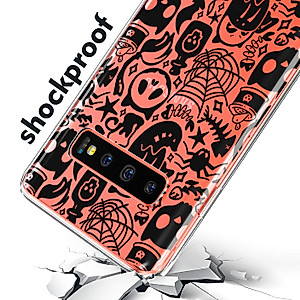 TPU Phone Case Compatible with Samsung A72 A71 5G A70 A51 A50 A32 A21 A11 A12 A13 A14 A01 Skeleton Shockproof Cat Skull Spider Web Flexible Clear Lightweight Spooky Durable Silicone Halloween