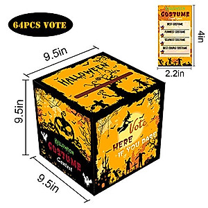 Halloween Party Costume Ballot Box with 64pcs Voting Cards Party Supplies (Assembly Needed)