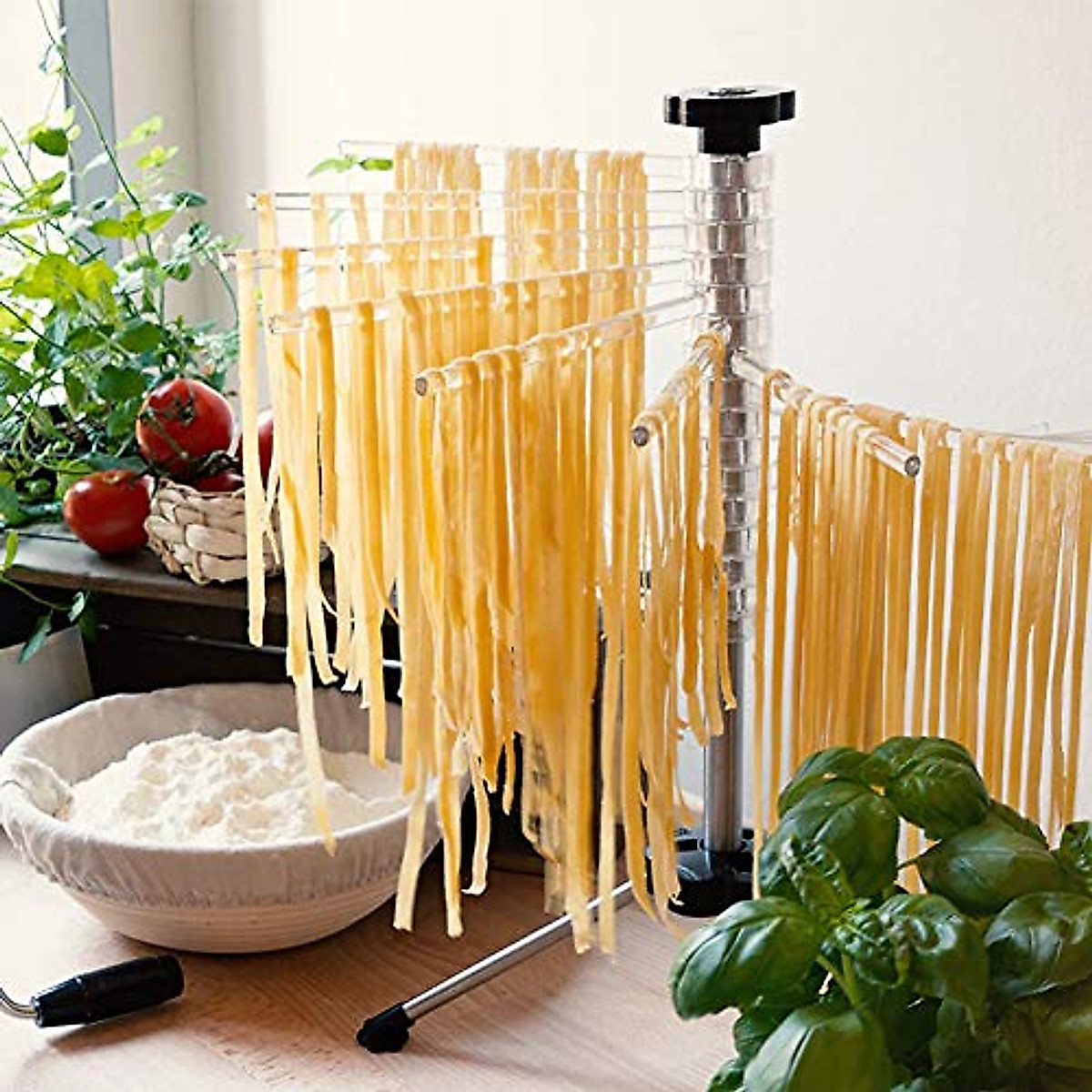 Pasta Drying Rack, Folding Spaghetti Dryer Stand Collapsible Noodle Hanging Holder with 16 Bar for Home Household Kitchen Homemade Noodles