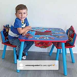 Delta Children Kids Table and Chair Set With Storage (2 Chairs Included) - Ideal for Arts & Crafts, Snack Time, Homeschooling, Homework & More, Nick Jr. PAW Patrol