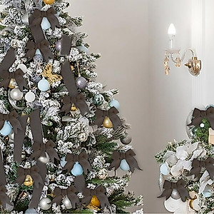 MuRealy Wire Ribbon - Premium Grey Ribbon Wired Burlap Ribbons 2 Inch, Burlap Fabric Ribbon Roll of 6 Yards, Gifts Wrapping Ribbons, Burlap Ribbon for Crafts