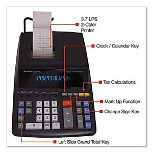 Sharp EL2196BL Standard Function Calculator, Black