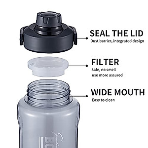 Sport cup (black) Water Bottle Large Capacity Cup Ensure You Drink Enough Water for Fitness, Gym, Camping, Outdoor Sports