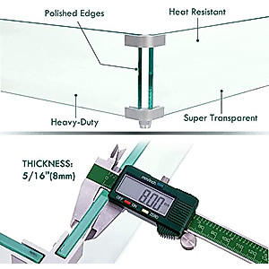 Fire Pit Glass Wind Guard,29” x 13” x 6” Rectangular Clear Tempered Glass Wind Guard ，Fire-Resistant Wind Screens Kit 5/16inch Thickness for Series 401/403 Outdoor Propane Fire Pit Tables.