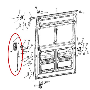 APPERFiT Sliding Door Handle with Cables for Right Passenger Side Slide Door 5RK14JXWAB Compatible with RAM ProMaster Cargo Van 1500 2500 3500 Door Parts 2014 2015 2016 2017 2018