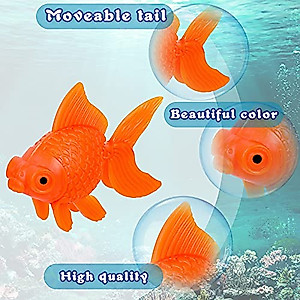 Sumind 30 Pieces Fake Floating Fishes Plastic Fake Goldfish Artificial Aquarium Fishes Colorful Realistic Artificial Moving Fish Ornament Decorations for Aquarium Fish Tank