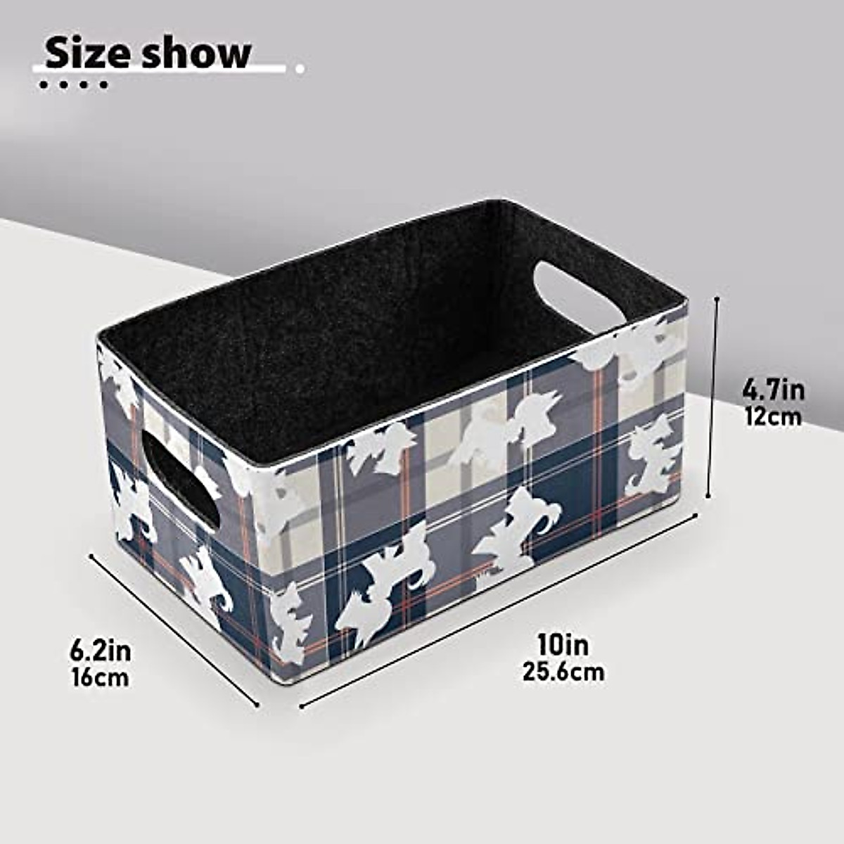 Scottish Dog Storage Basket Felt Storage Bin Collapsible Toy Boxs Decorative Baskets Organizer for Pet Supplies Magazine