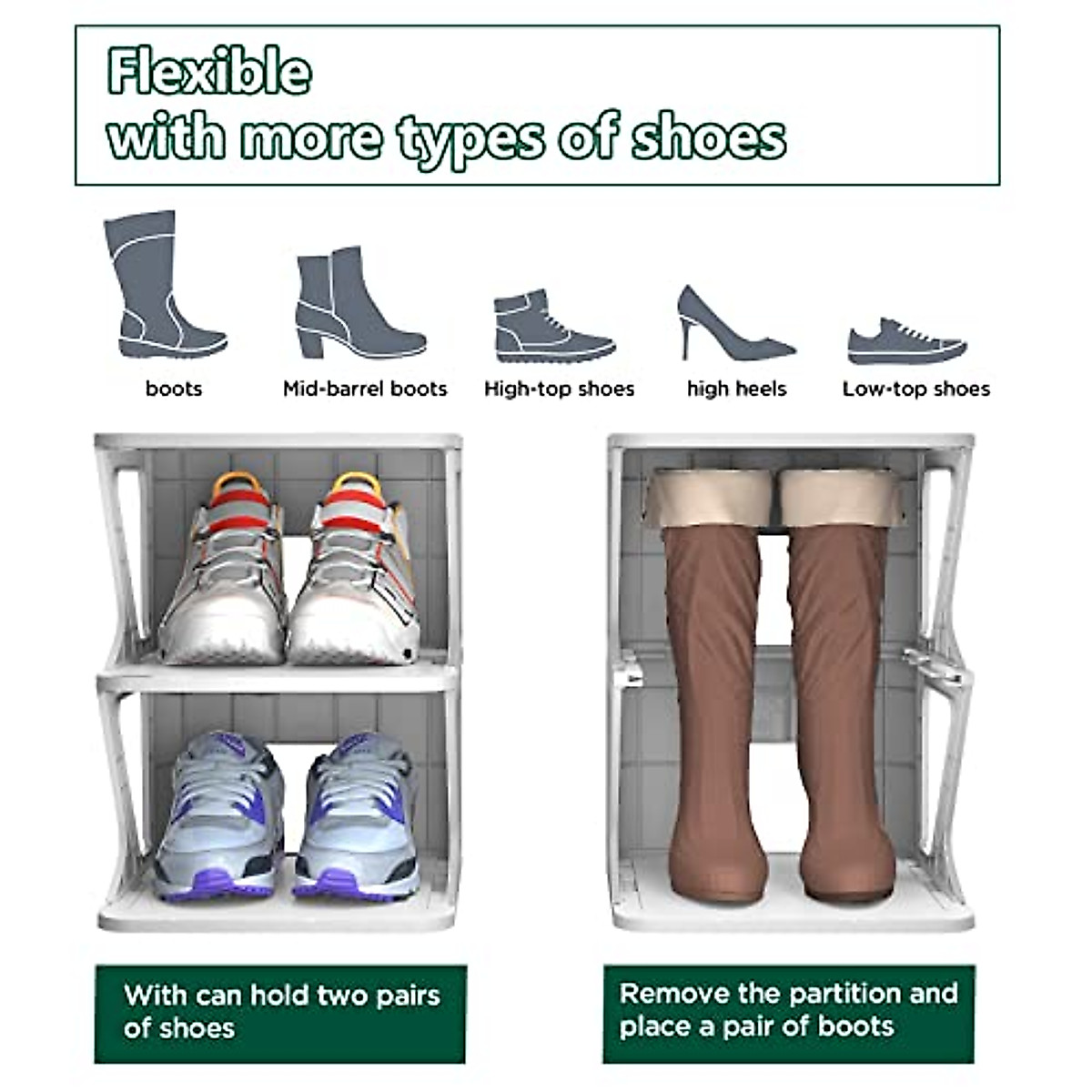 AEARY 6-Tier Pull-out Shoe Shelf, Adjustable Freestanding Shoe Rack, Stable Vertical Narrow Shoe Cubby, Easy Clean Shoe Tower Rack,Shoe Storage Organizer for Bedroom Entrance for Hallway,Gray