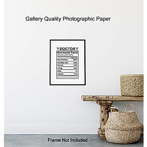 Doctor Nutritional Facts Wall Art - Funny 8x10 Room Decor, Home Decoration for Medical Clinic or Office - Unique Gift for Dr, Physician, Med Student - Unframed Poster Picture Sign Print