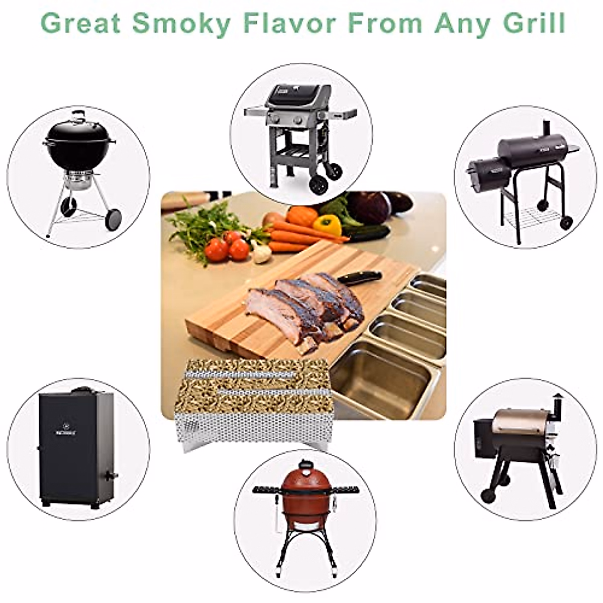 Finderomend Smoker Tray 12 Hours Pellet Maze Smoker Tray, Perfect for ...