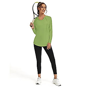 Vodi Mosa Lighweight Thin Hoodies For Women Summer Fall Athletic Hooded Sweatshirts Womens Sun Shirt（Green, L）