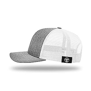 Our True God Faith Over Fear Back Mesh Hat Christian Inspirational Gift Baseball Cap (Heather Front/White Mesh) Medium-Large
