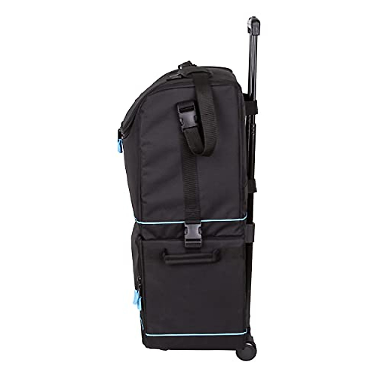 ArtBin 6922SP Tote Express Rolling Portable Art Craft & Sewing Storage Organizer Bag with Wheels-Fits Sewing Machine, 0, Black/Aqua