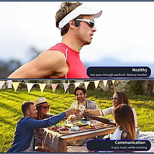 PASONOMI Bone Conduction Headphones-Open Ear Headphone Wireless-Sport Bluetooth Headphone with Microphones Wireless Earphones for Running Gym Hiking Cycling