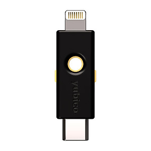 Yubico - YubiKey 5Ci - Two-Factor authentication Security Key for Android/PC/iPhone, Dual connectors for Lighting/USB-C - FIDO Certified