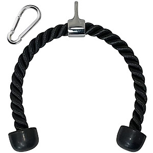 Evelots Tricep Rope Cable Attachment 28 Inch - Fitness Machine Pull Down Workout Rope with Steel Carabiner/Home Exercise Gym