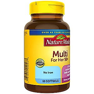 Nature Made Women's Multivitamin 50+ Softgels, 60 Count for Daily Nutritional Support (Pack of 3)