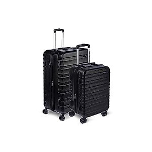 Amazon Basics 2-Piece Set Hardside Spinner, Black