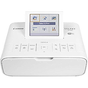Canon SELPHY CP1300 Compact Photo Printer (White) with WiFi and Accessory Bundle w/Canon Color Ink and Paper Set