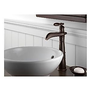 Delta Faucet Victorian Vessel Sink Faucet, Single Hole Bathroom Faucet, Single Handle Bathroom Faucet Chrome, Waterfall Faucet, Chrome 754LF