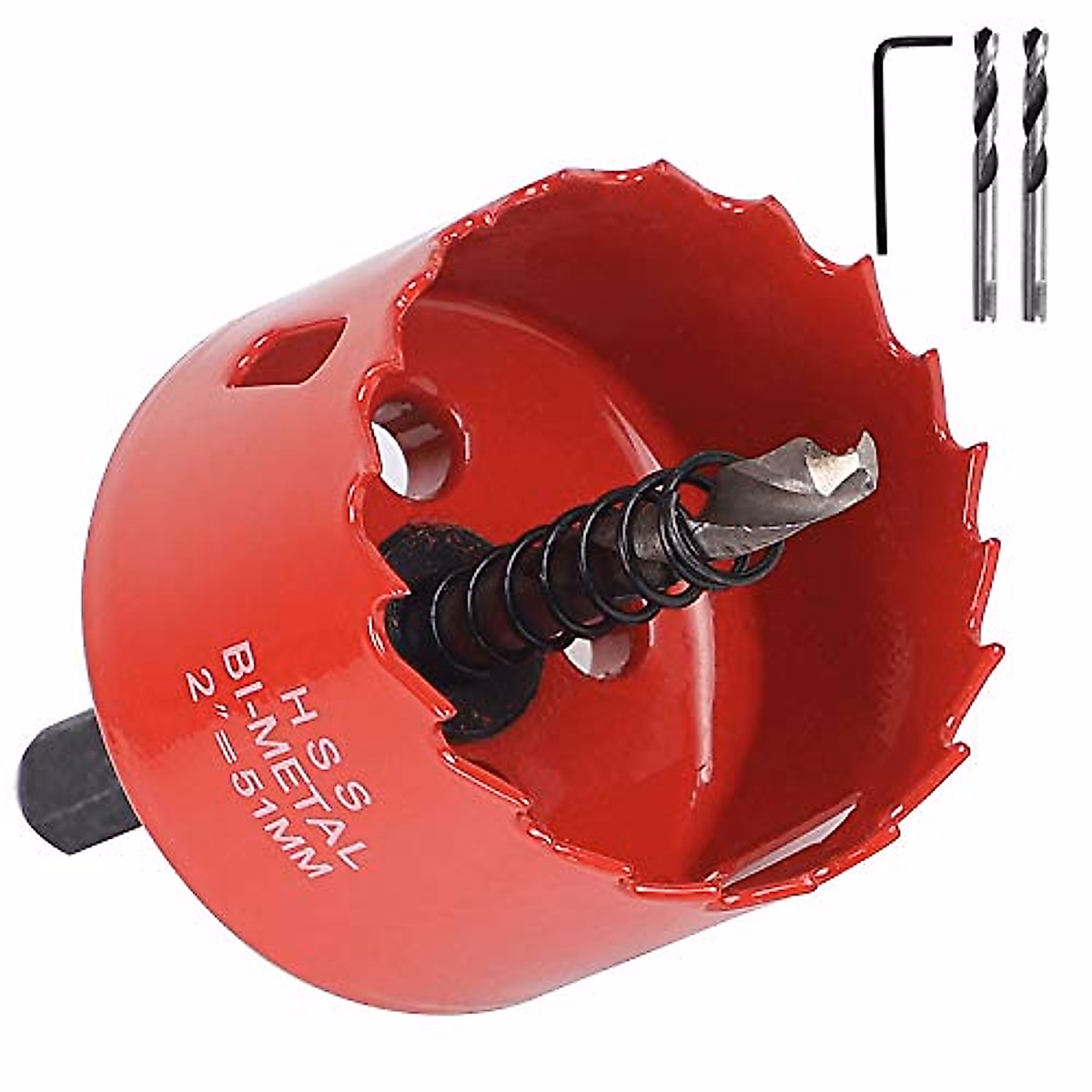 KINJOEK 2 Inch 51 MM Hole Saw Heavy Duty Steel Cornhole Boards Hole Saw Blade Corn Hole Drilling Tool Drill Bit Saw for Cornhole Game, Red