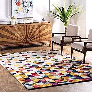 nuLOOM Triangle Geometric Area Rug, 5' x 8', Multi