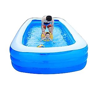 TOE Inflatable Family Swimming Pools 3-Floor Lounge Pool for Kiddie Kids Adults Infant Toddlers Easy Set Swimming Pool for Garden Backyard Outdoor Summer Water Party