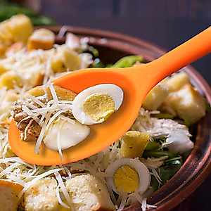 Silicone Spoon,6 Pieces Nonstick Silicone Spoons for Cooking Silicone Mixing Spoons Silicone Cooking Spoons Set Baking Stirring Mixing Serving Tools (Yellow,Red,Purple,Orange,Blue,Green)