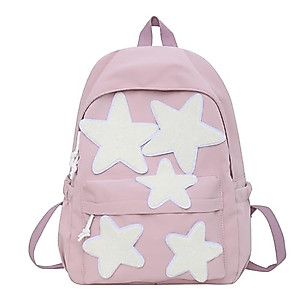 irLocy Star Backpack Y2K Backpack Preppy Backpack Aesthetic Backpack Kawaii Cute Back to College Preppy Y2K Accessories (pink)