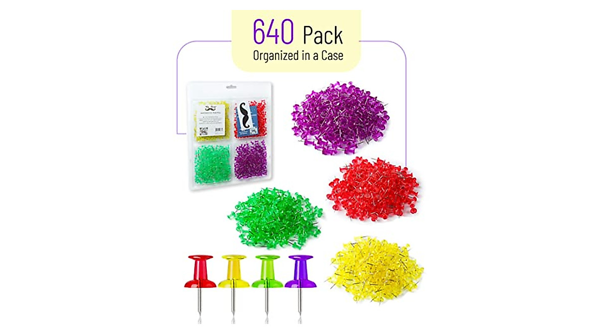 Mr. Pen 640 Colorful Push Pins - Perfect for Projects