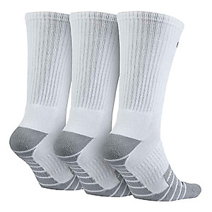 Unisex Nike Everyday Max Cushion Crew Training Sock (3 Pair) (White, Small)
