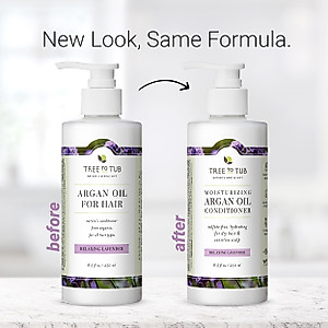 Tree to Tub Moisturizing Conditioner for Dry Hair & Dry Scalp - Hydrating Sulfate Free Argan Oil Conditioner & Vegan Hair Moisturizer for Women & Men w/Organic Coconut Oil, All Natural Lavender
