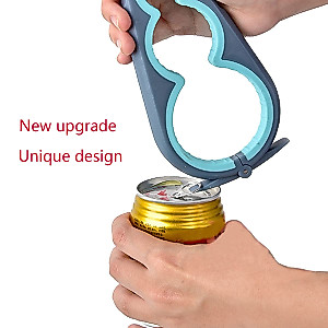 Bottle Opener for Arthritic Hand,Jar Opener for Old People, Children, Women, Those with Weak Hands,Multifunctional Kitchen Gadgets (02-Blue)