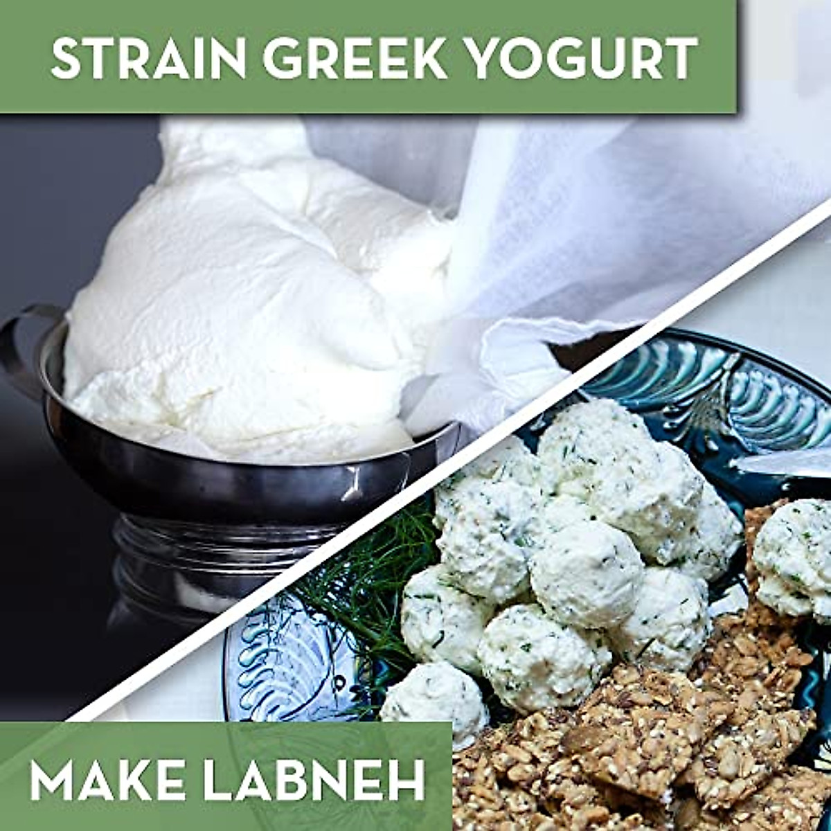 Organic Unbleached Cotton Cheesecloth for Straining, GOTS Certified, Fine Reusable Strainer – Large 18 Sq.ft.