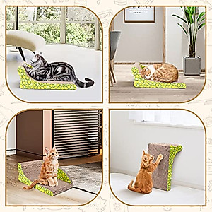 Nobleza Cat Scratch Pad, Reversible Double-Side Cardboard Scratcher Lounge with Catnip, Premium Recyclable Corrugated Scratching Couch Bed Sofa for Indoor Cats