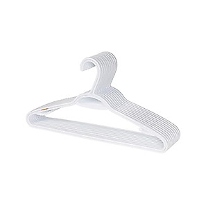 Set of 10 Slim Clothes Hanger by Neatfreak! - Space Saving Hangers For Clothes, Pants, Lingerie and Accessories - Robust White Plastic Hangers With Hooks and Pants Bar - 10 Pack
