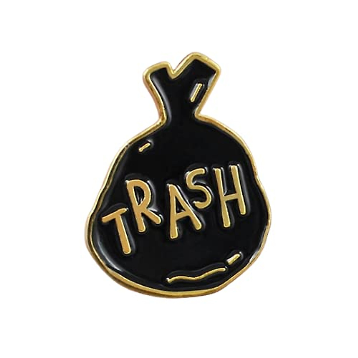 Trash Bag Enamel Pin with Safety Backing